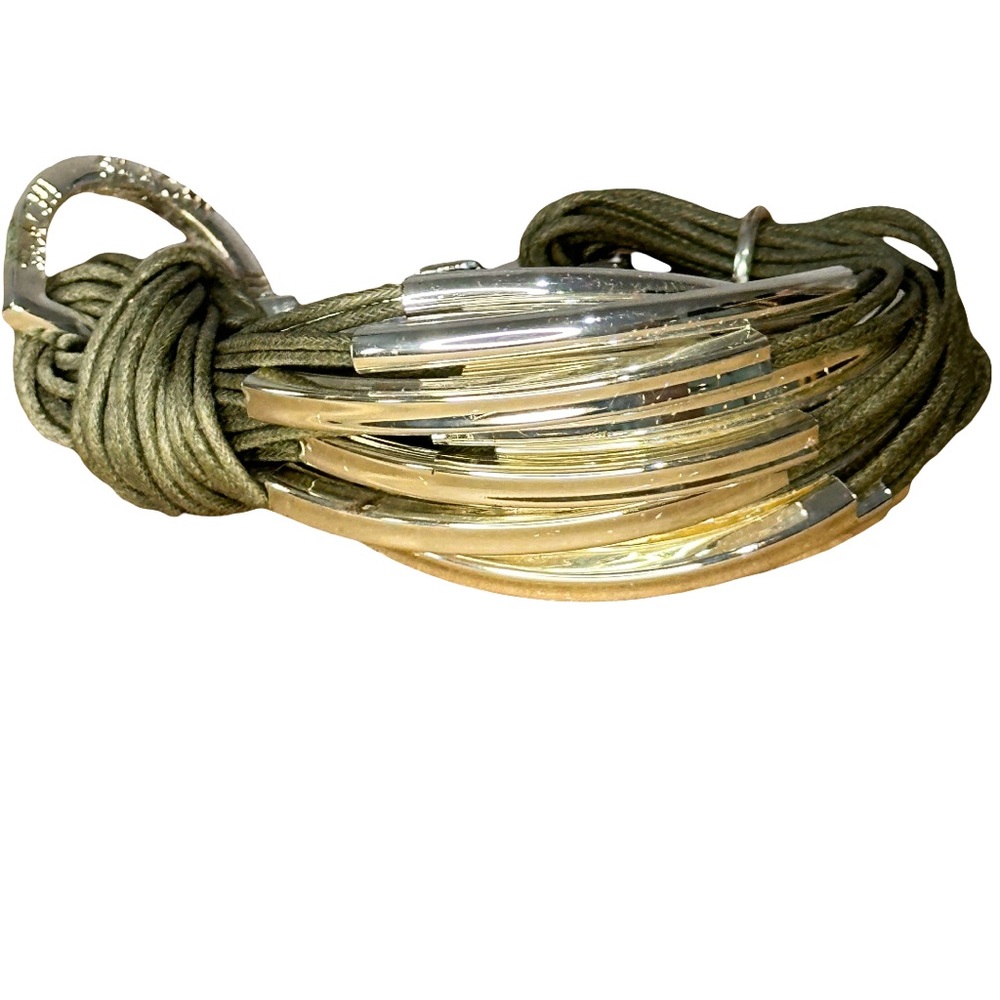 Saachi Layer Wrap String Bracelet Silver Tone Lobster… - Gem